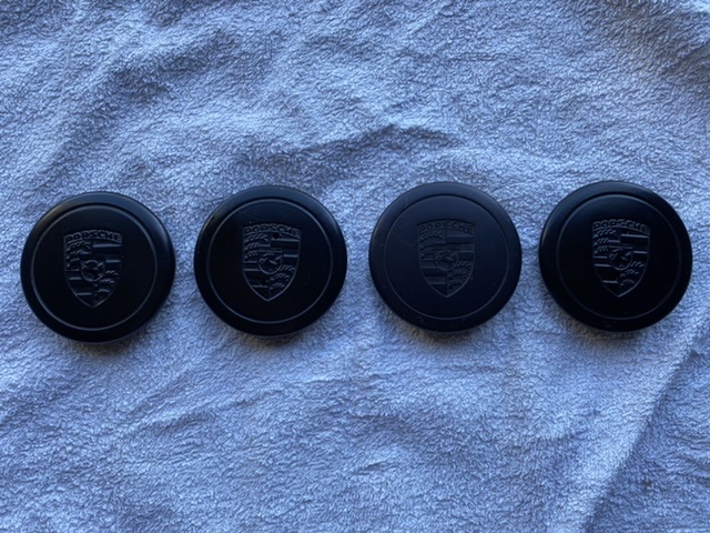 Porsche Fuchs Centre caps in black - For Sale, Barter, Trade, or Swap - PFA